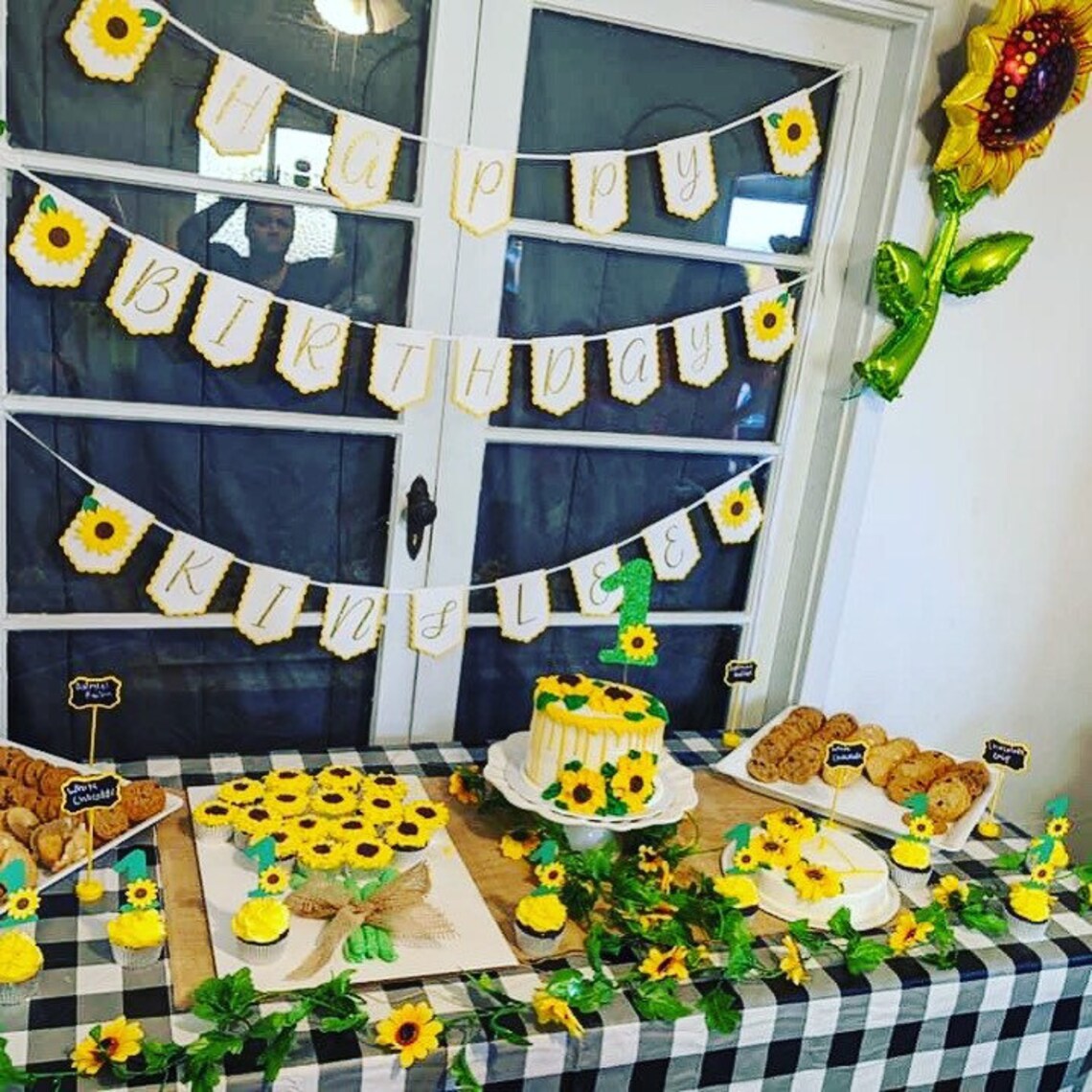 Sunflower Birthday Banner Sunflower Party Decor Sunflower | Etsy