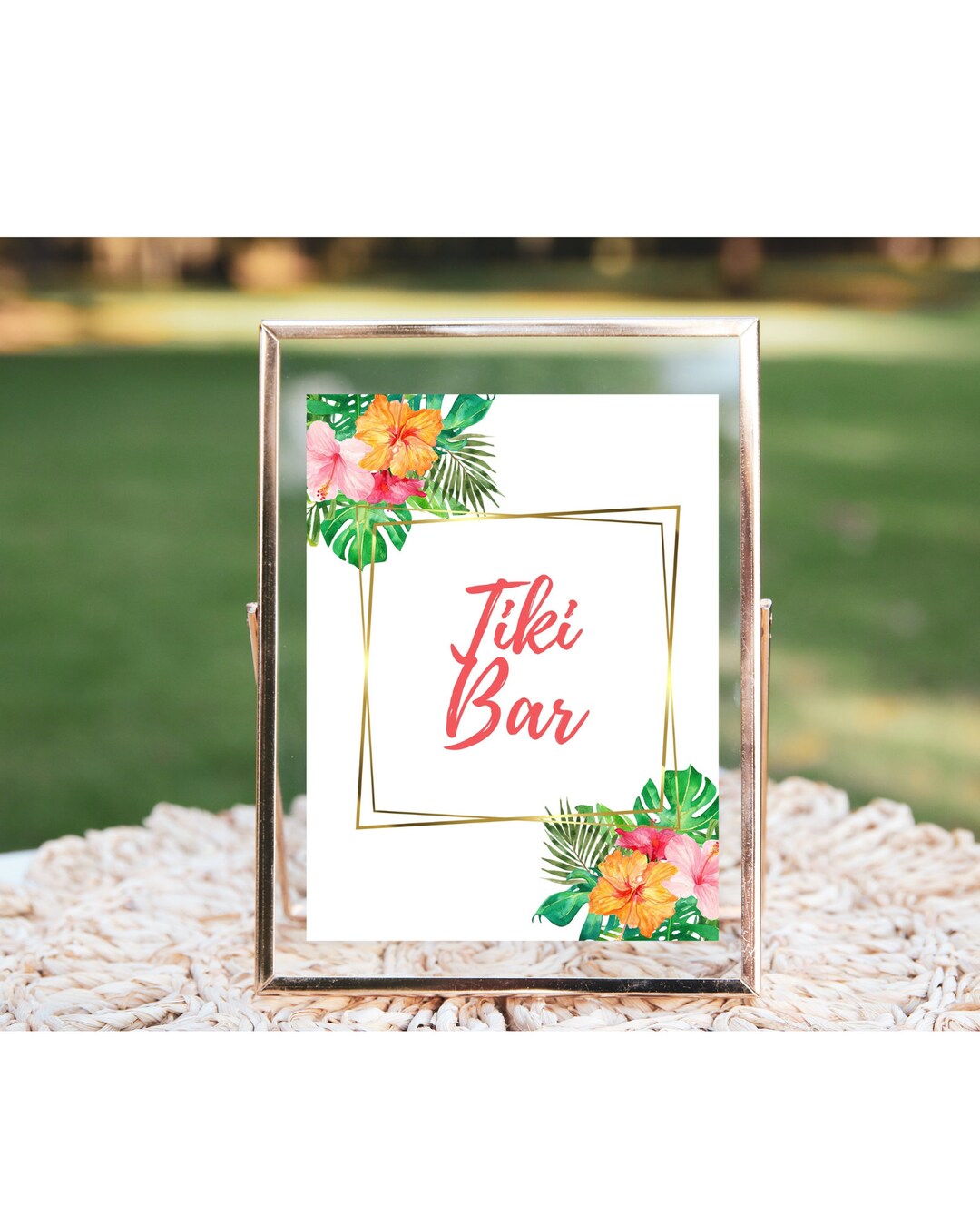 Tiki Bar Printable Sign, Hawaiian Printable Party Decor, Hawaiian Theme ...