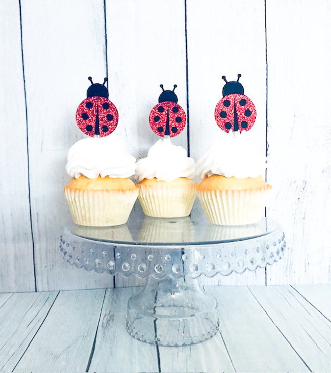 Lady Bug Cupcake Toppers, Lady Bug Party Decor, Cupcake Toppers, Lady ...