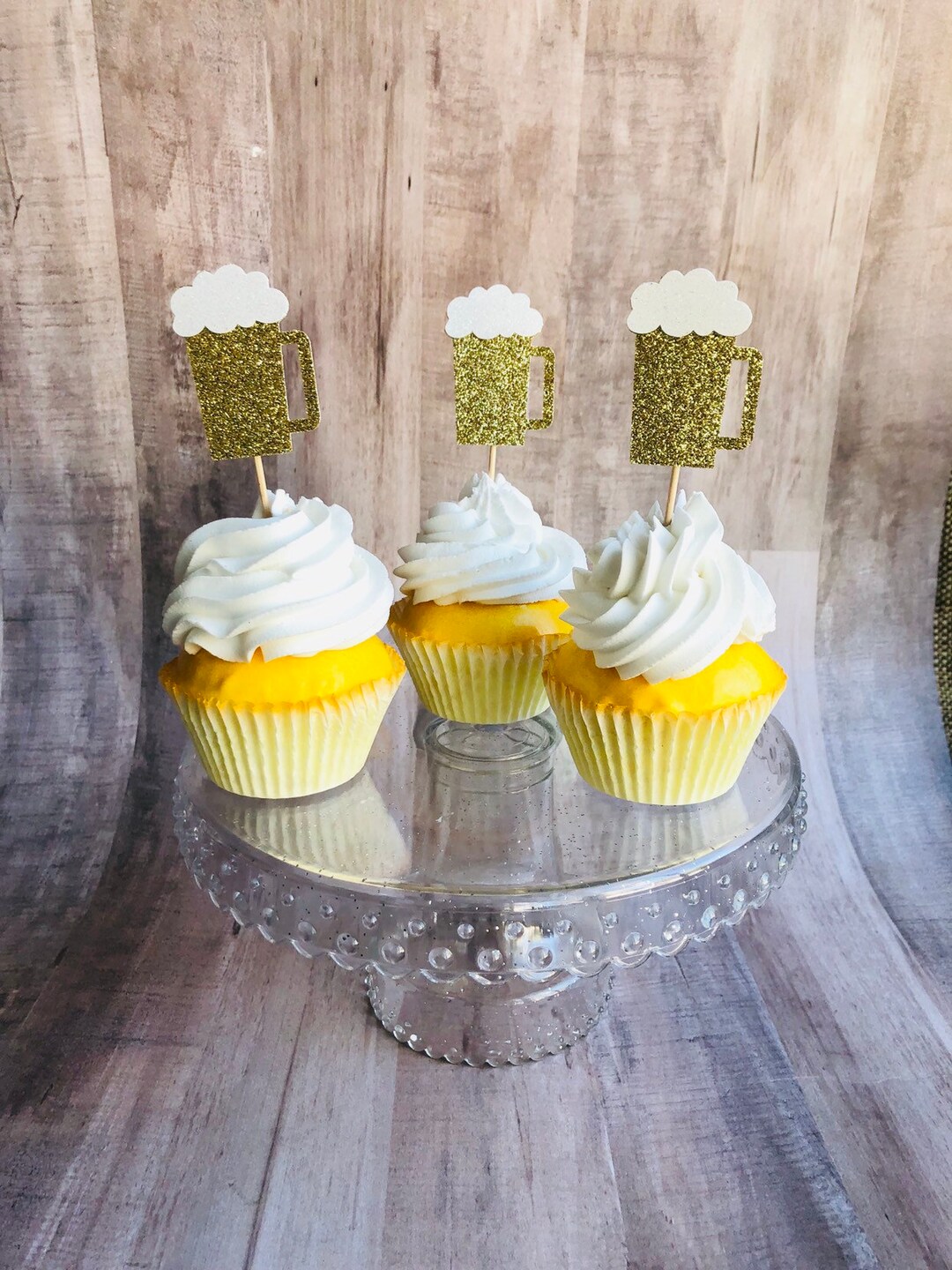 Beer Mug Cupcake Toppers, Birthday Decor, Cupcake Decor, Cupcake ...