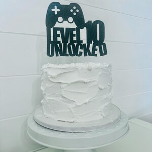 Level 10 Unlocked Cake Topper, Gamer Birthday Party Decor - Etsy