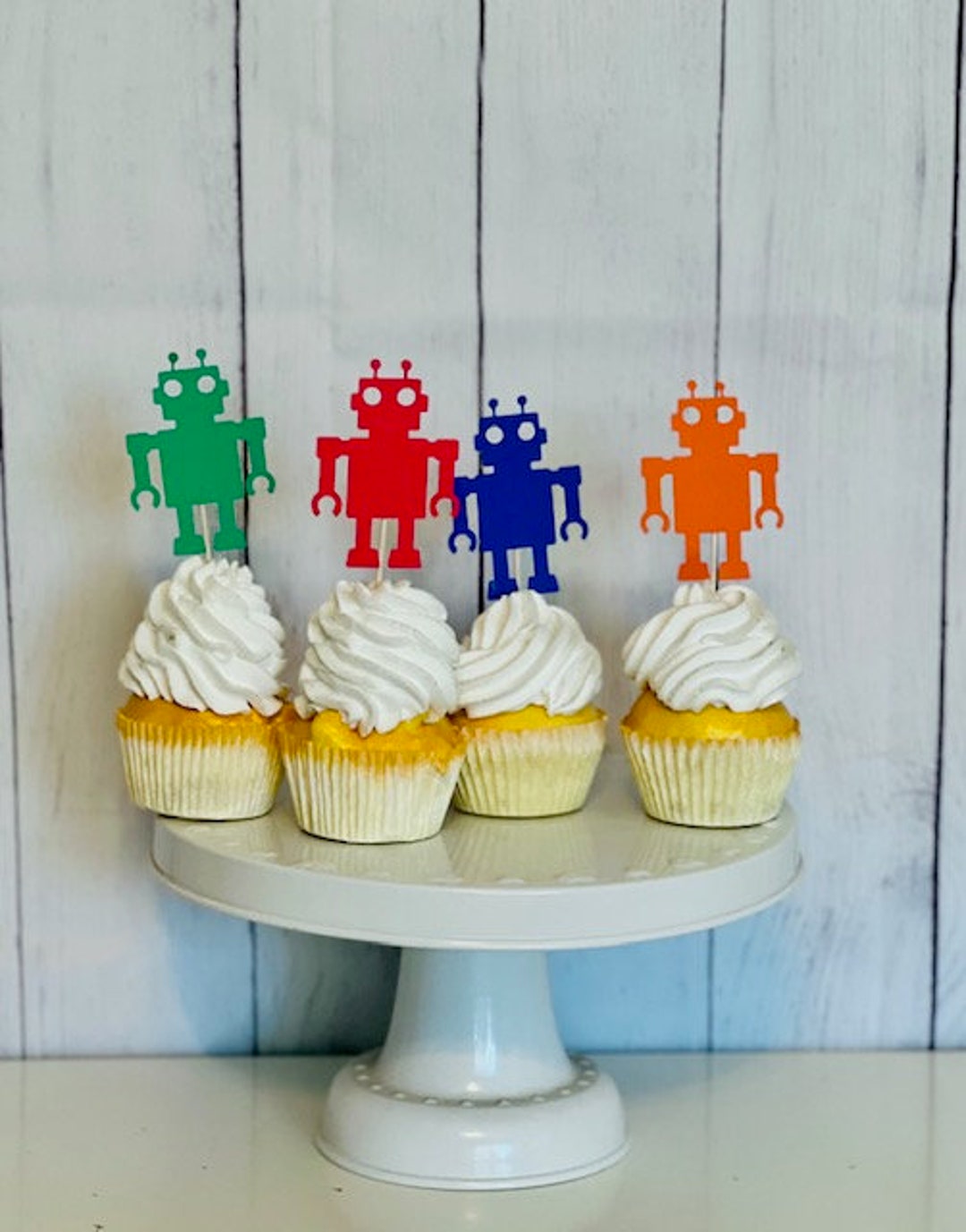 Robot Cupcake Toppers Robot Birthday Decor Robot Party - Etsy