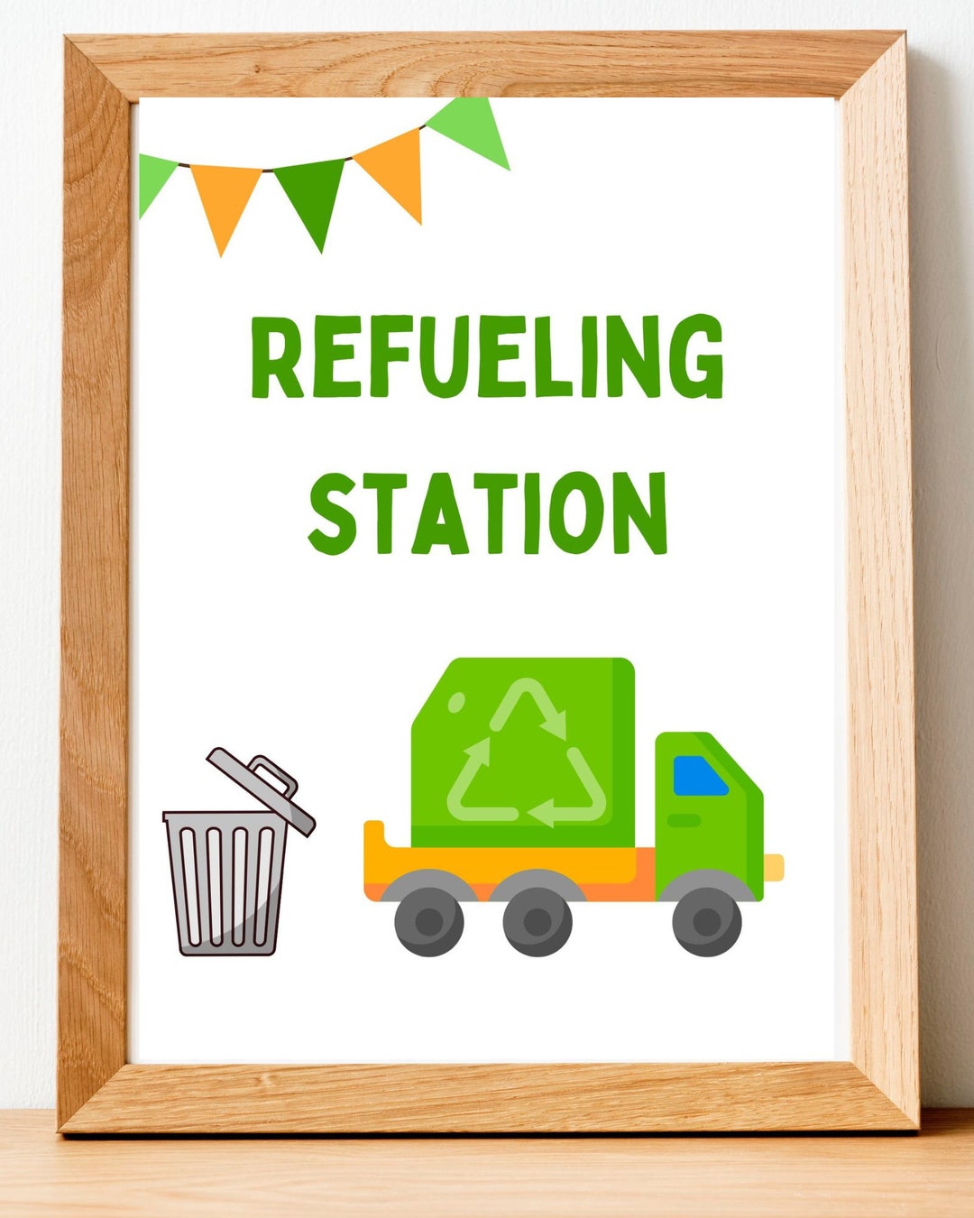 Trash Truck Printable Sign Refueling Station Printable Sign - Etsy