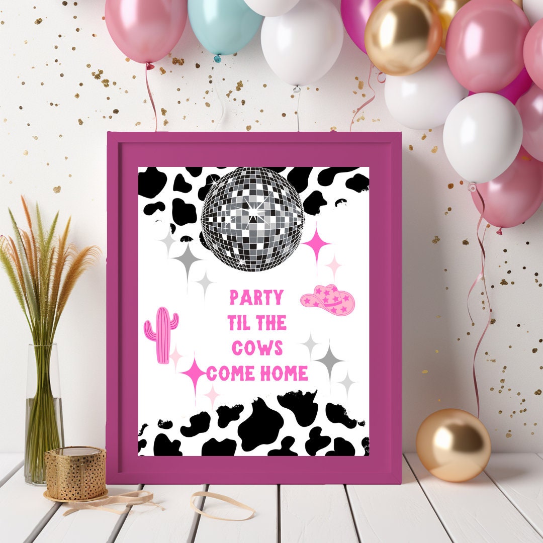 Disco Cowgirl Party Printable, Disco Cowgirl Party Printable, Cowgirl ...