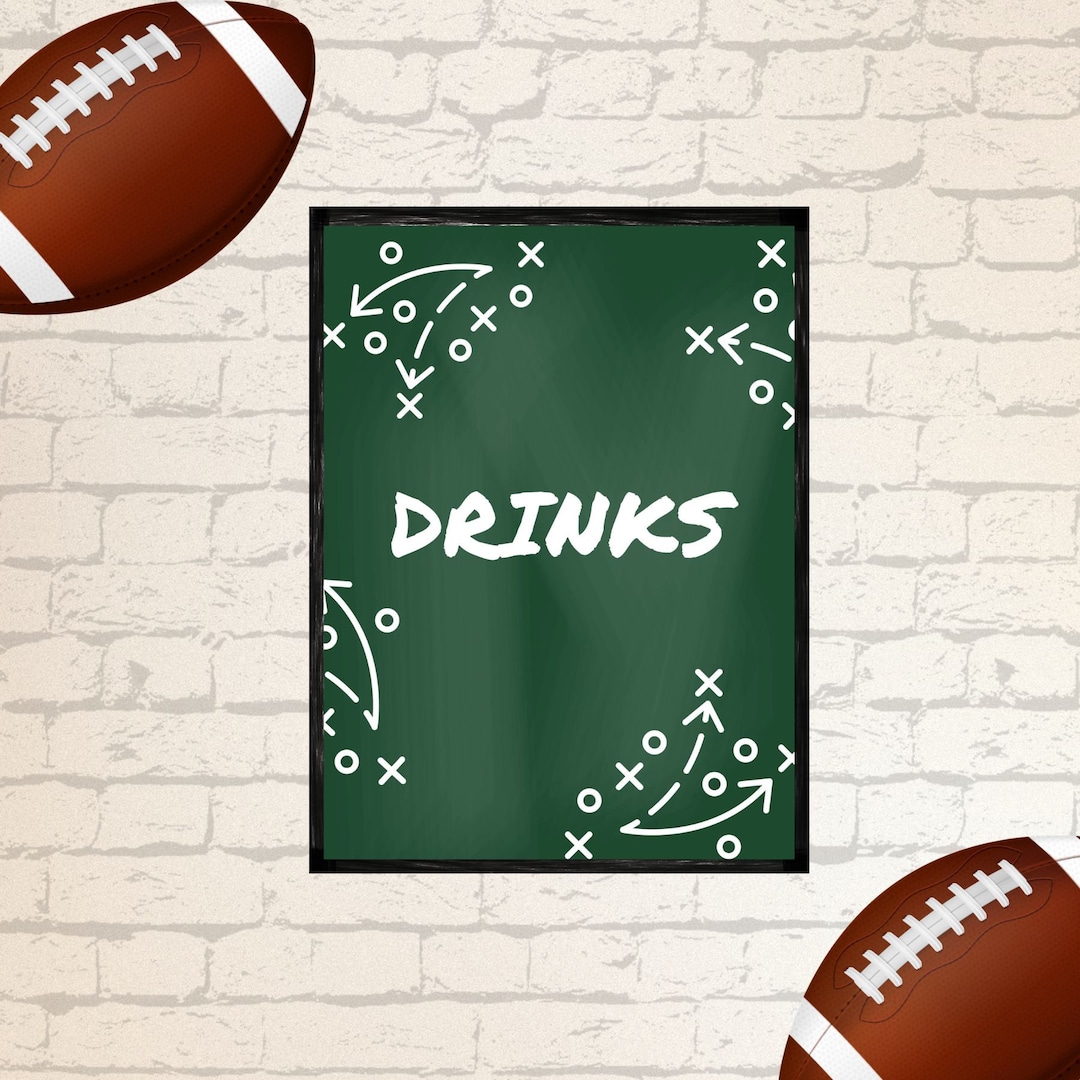 Football Party Drinks Sign, Printable Party Decor - Etsy
