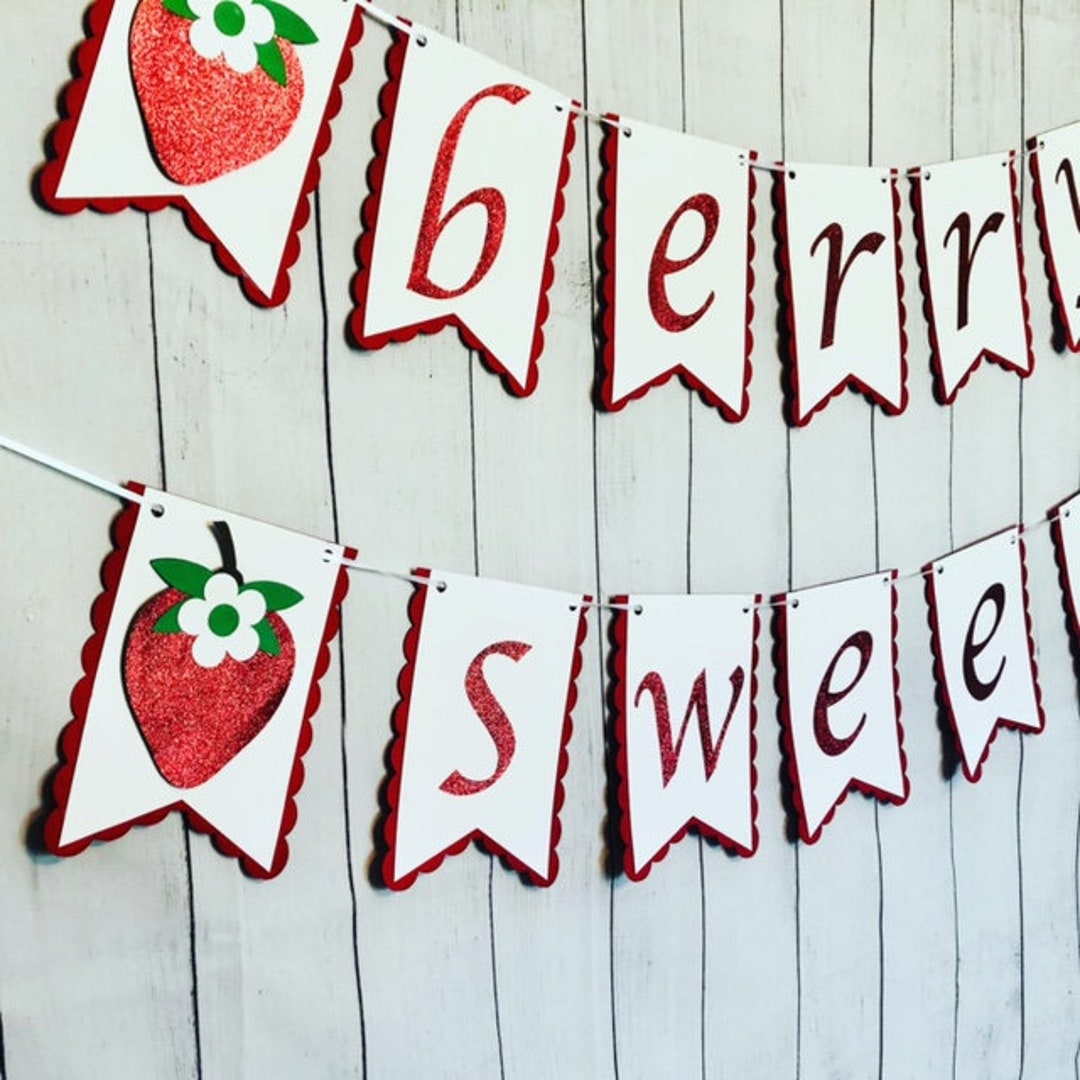 Berry Sweet Birthday Banner Berry Sweet Party Decor Berry - Etsy