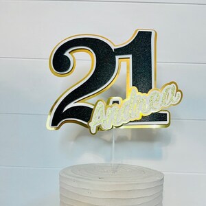 Custom Number Cake Topper, Number and Name Cake Topper, Number Cake ...