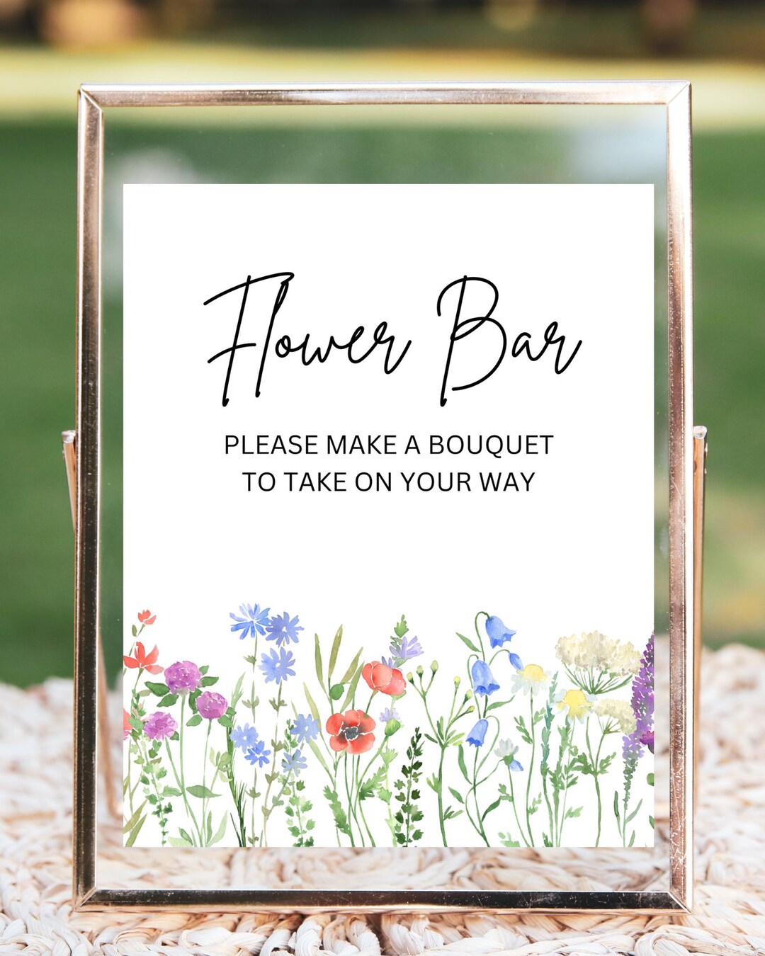 Flower Bar Printable Sign, Bridal Shower Decor, DIY Flower Station ...