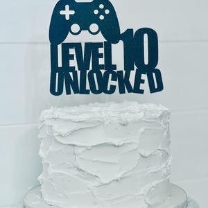 Level 10 Unlocked Cake Topper, Gamer Birthday Party Decor - Etsy