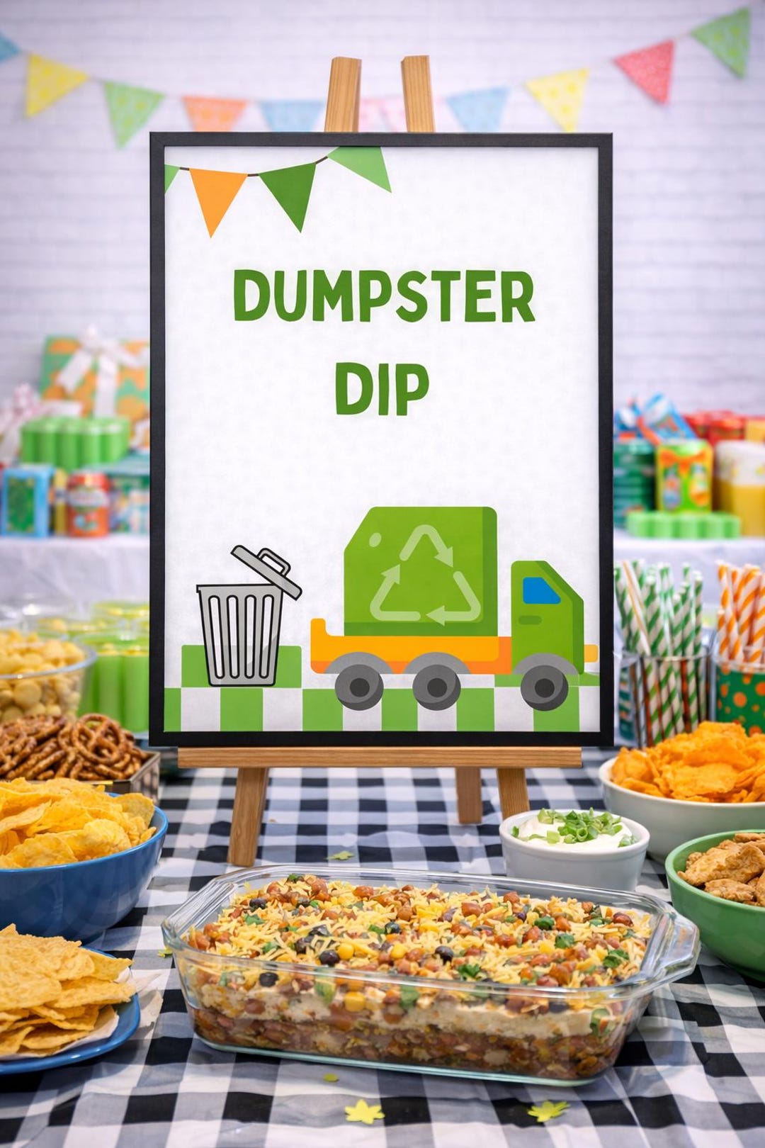 Trash Truck Party Sign, Dumpster Dip Decor (printable) - Etsy