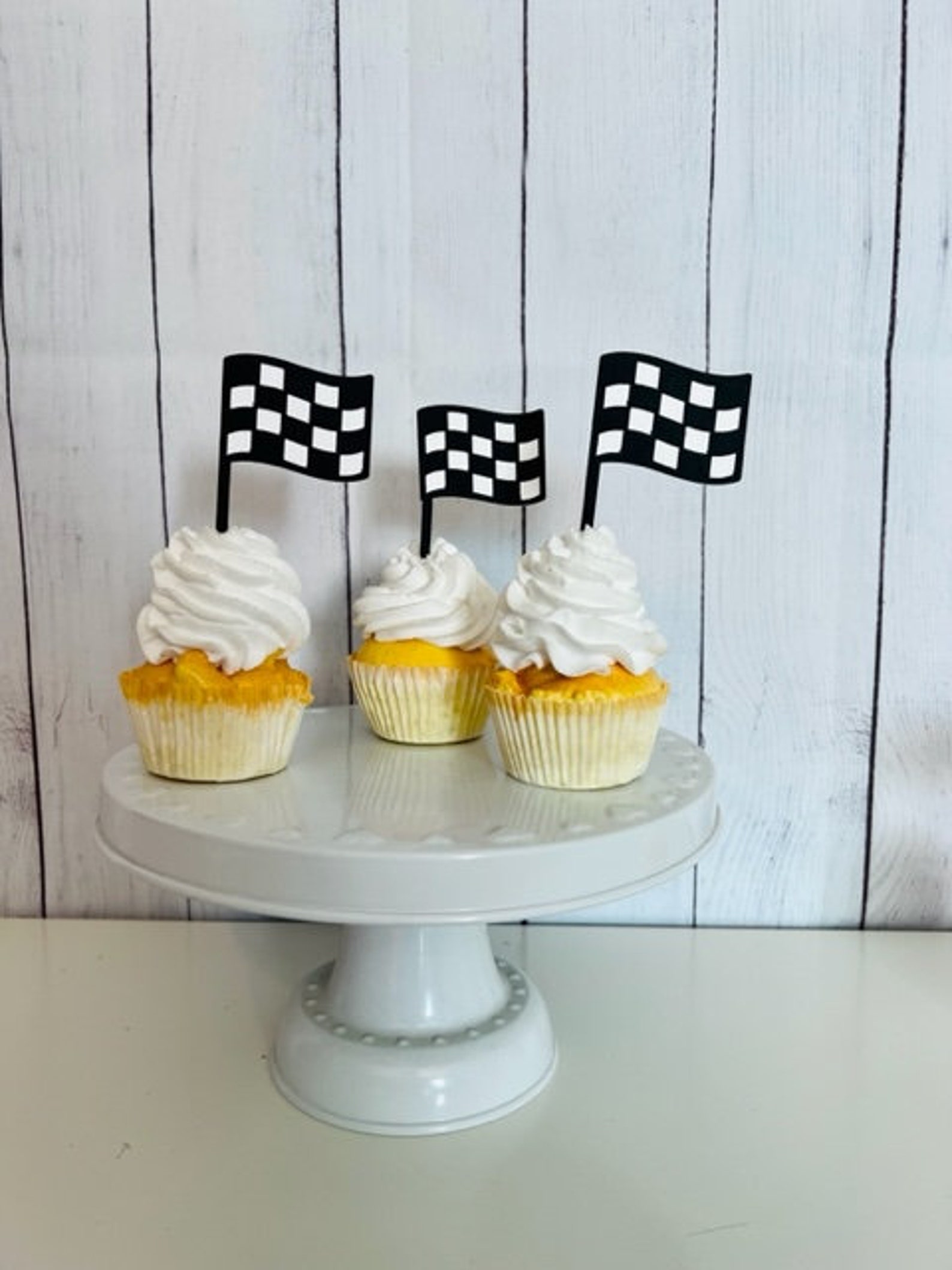 Checkered Flag Cupcake Toppers Race Party Cupcake Toppers - Etsy
