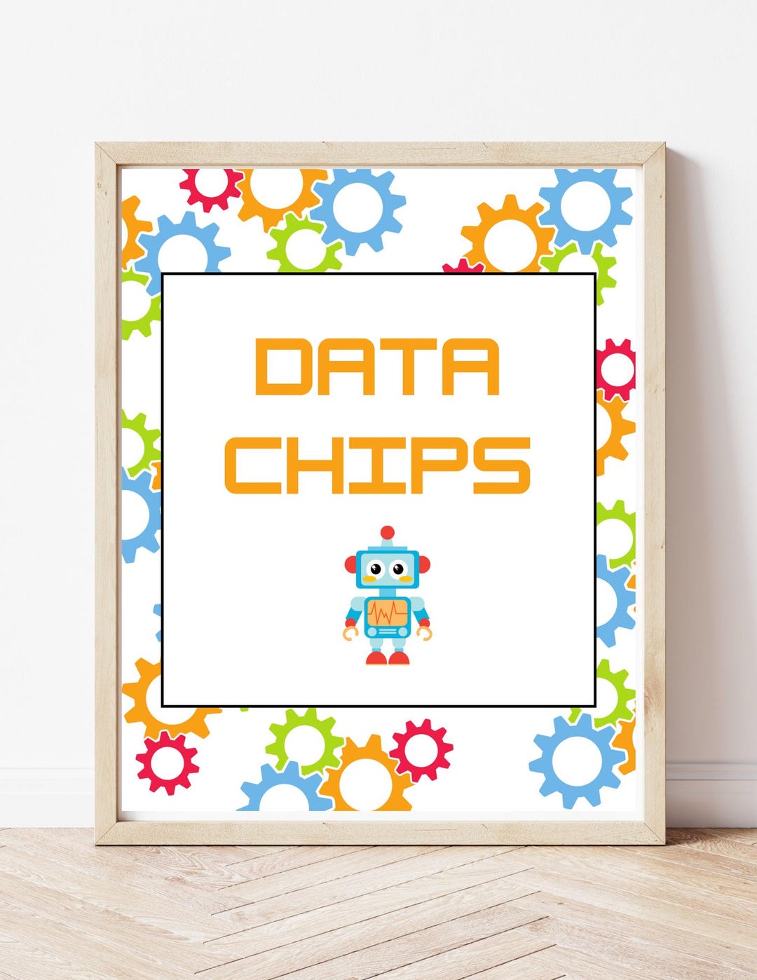 Robot Data Chipsprintable Party Sign, Robot Themed Party, Robot Chip ...