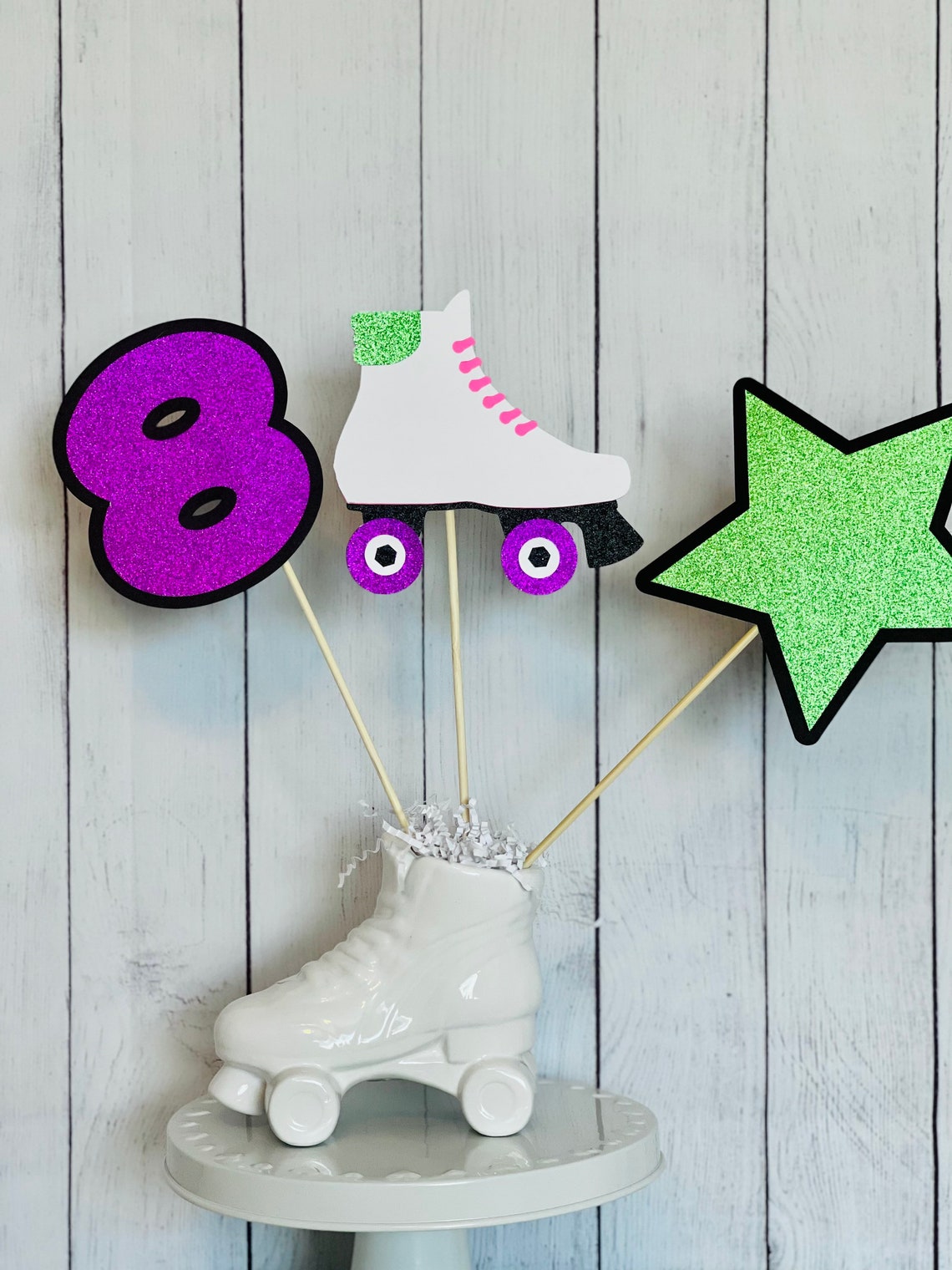Sparkly Roller Skate Birthday Centerpieces, Party Decor - Etsy