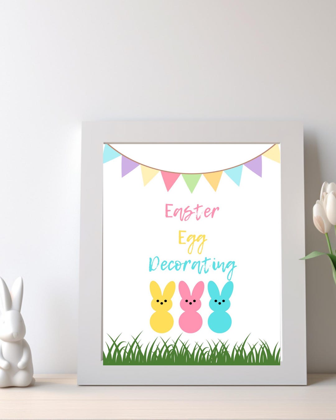 Printable Easter Sign, Easter Egg Decorating', Cute Easter Party Decor ...