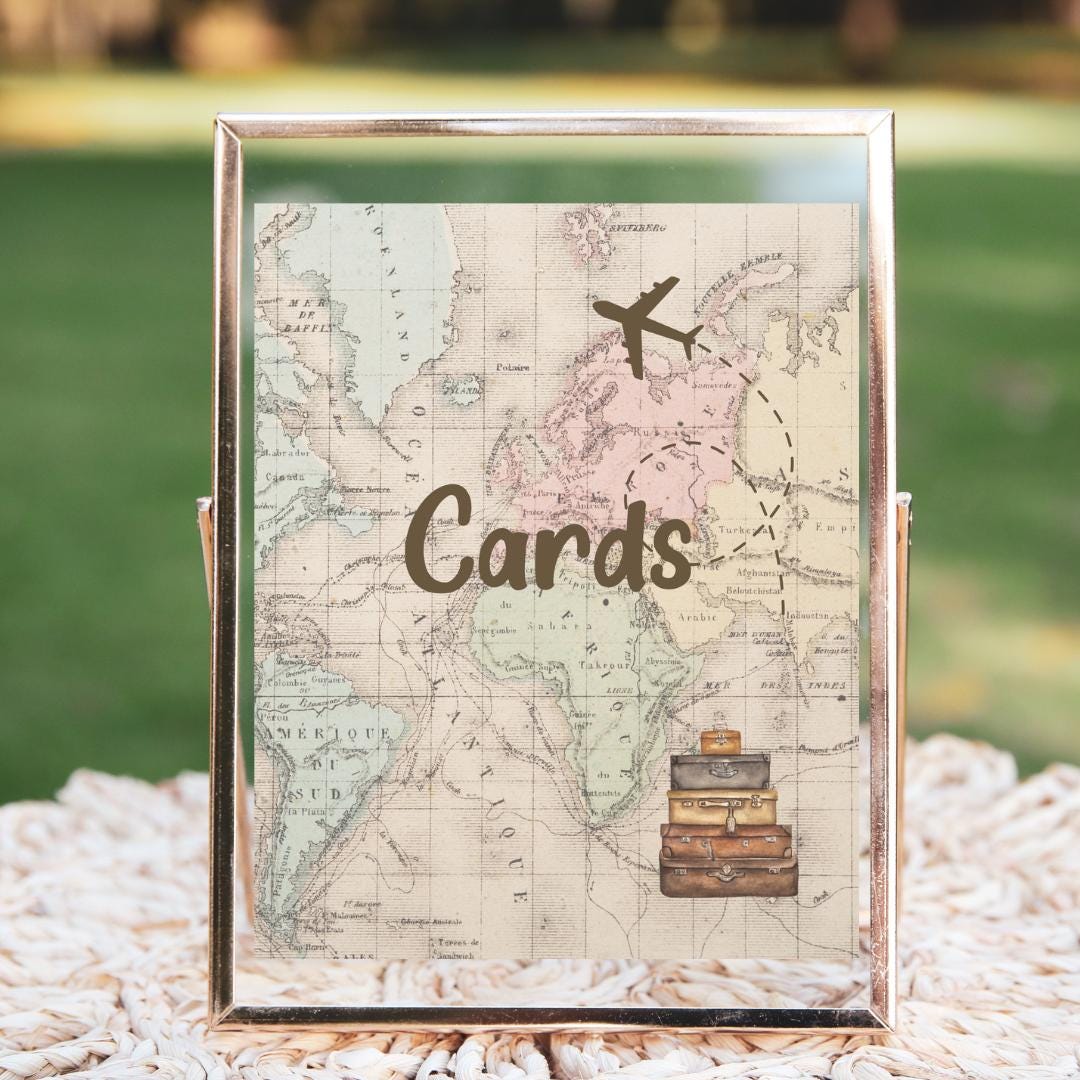 Traveling From Miss to Mrs Bridal Shower Printable Sign, Traveling ...