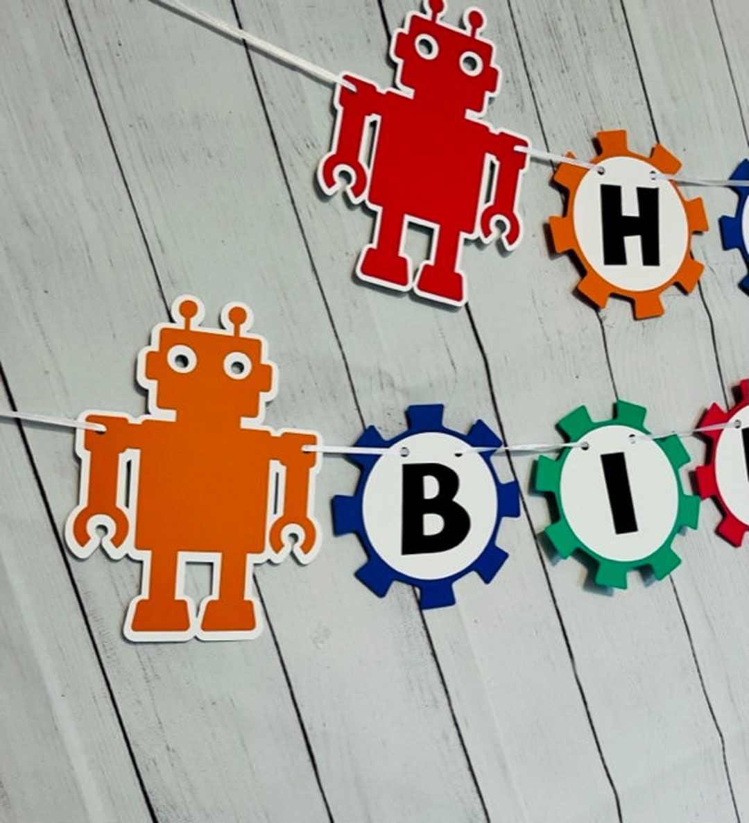 Robot Birthday Banner, Robot Themed Party Decor, Robot Party Decor ...