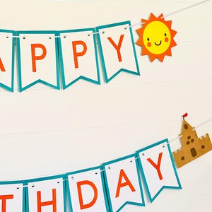 Beach Birthday Banner, Tropical Party Decor, Summer Vibes Birthday ...