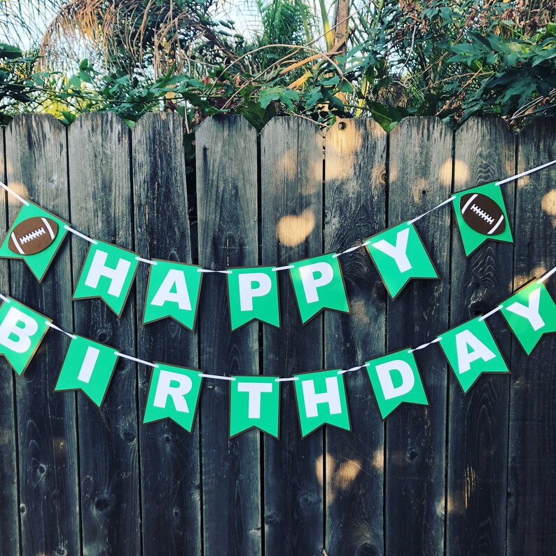 Football Birthday Banner Football Banner Football Party | Etsy