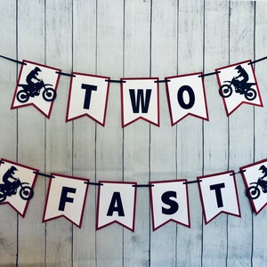 Two Fast Dirt Bike Banner Dirt Bike Banner Two Year Old - Etsy
