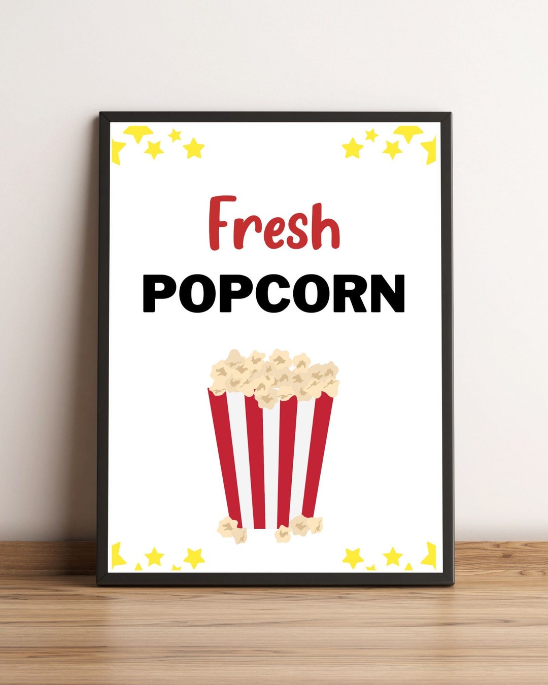 Movie Party Printable, Fresh Popcorn Party Printable, Movie Theater ...