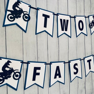 Two Fast Dirt Bike Banner Dirt Bike Banner Two Year Old - Etsy