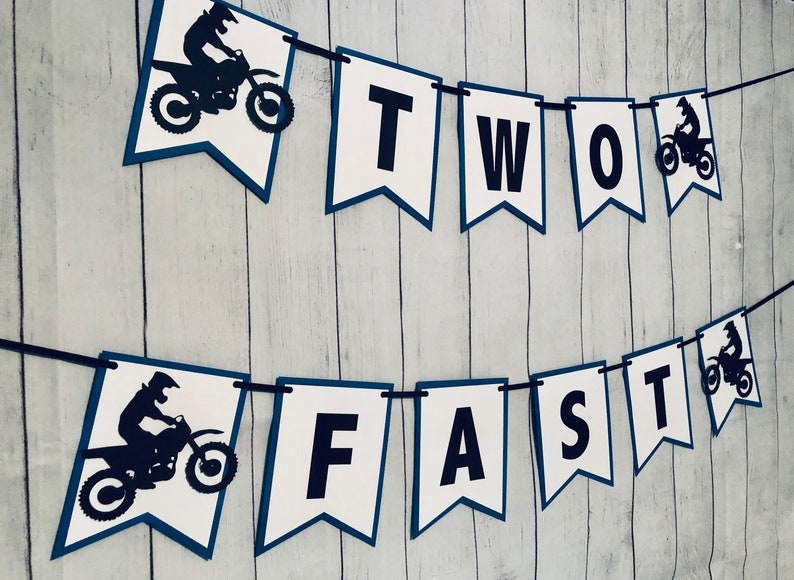 Two Fast Dirt Bike Banner Dirt Bike Banner Two Year Old | Etsy