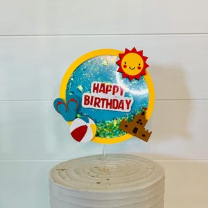 Beach Shaker Cake Topper, Beach Cake Topper, Beach Themed Party, Pool ...