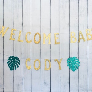 Welcome Baby Banner, Welcome Baby, Jungle Theme Baby Shower, Jungle ...