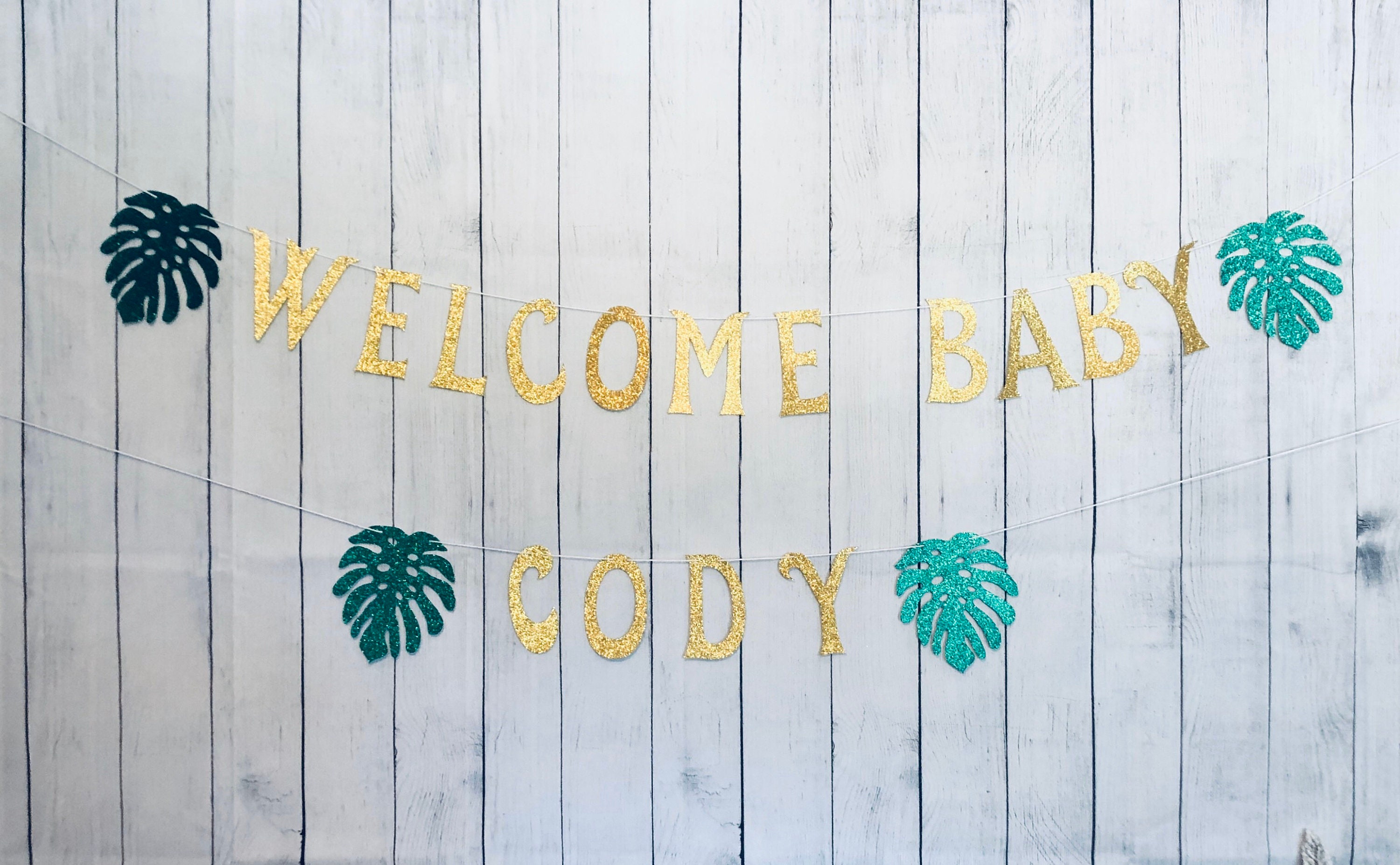 Welcome Baby Banner Welcome Baby Jungle Theme Baby Shower | Etsy