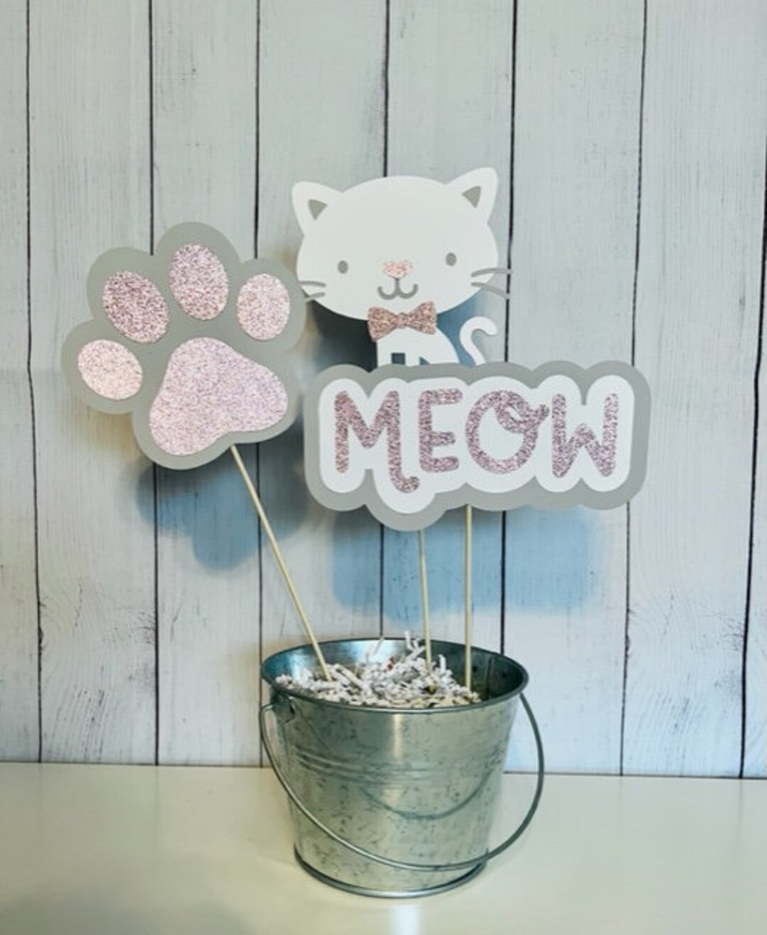 Cat Centerpieces, Cat Birthday Decor, Kitty Birthday Party Centerpieces ...