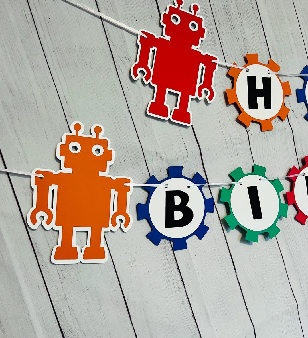 Robot Birthday Banner, Robot Themed Party Decor, Robot Party Decor ...