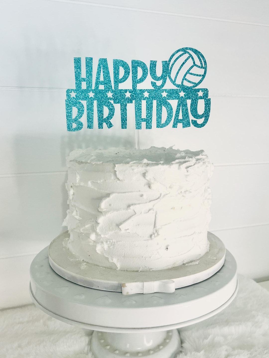 Volleyball Birthday Cake Topper, Glittery Sports Party Decor - Etsy
