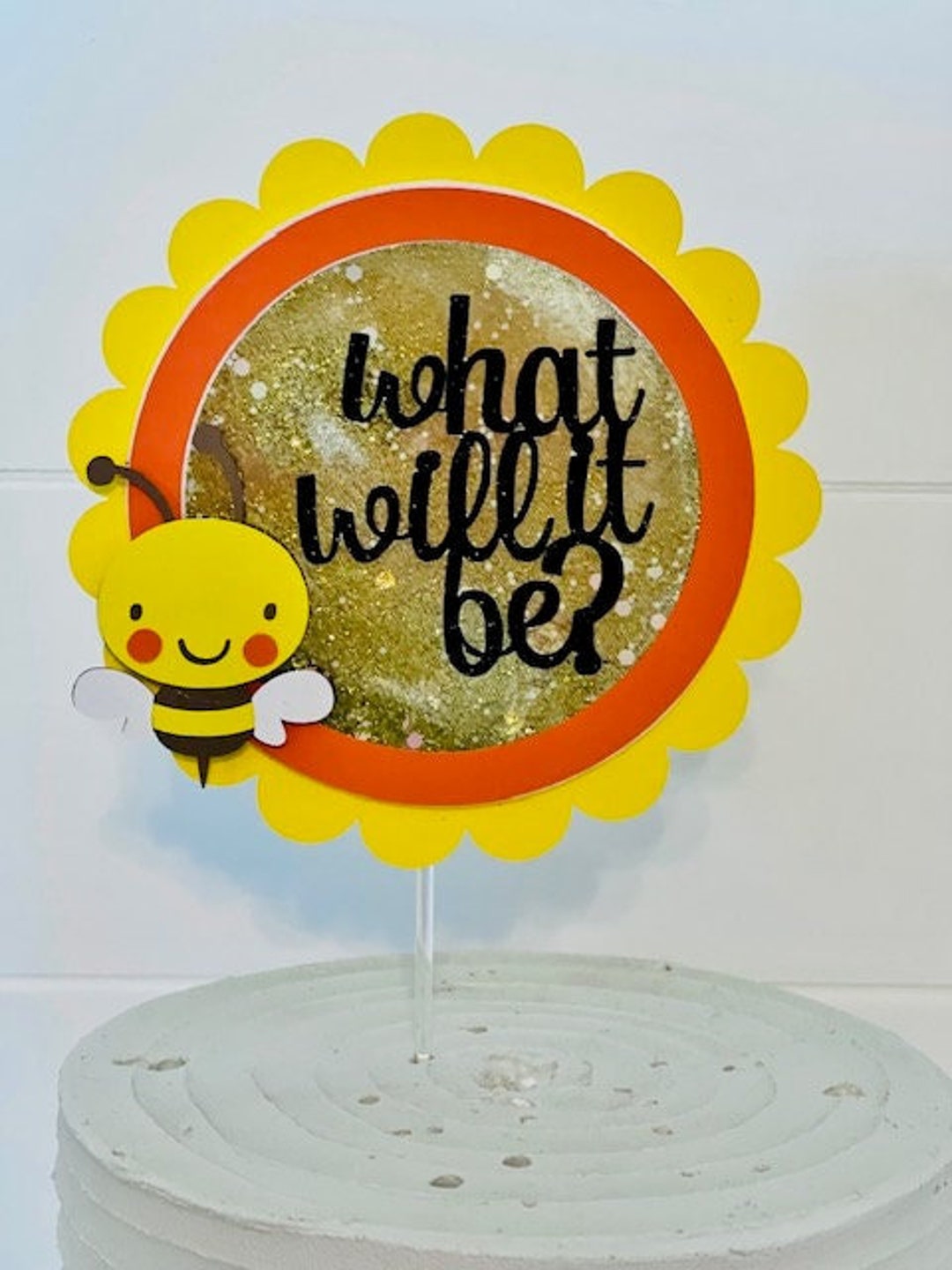 What Will It Be Shaker Cake Topper, Bee Cake Topper,bee Baby Shower ...