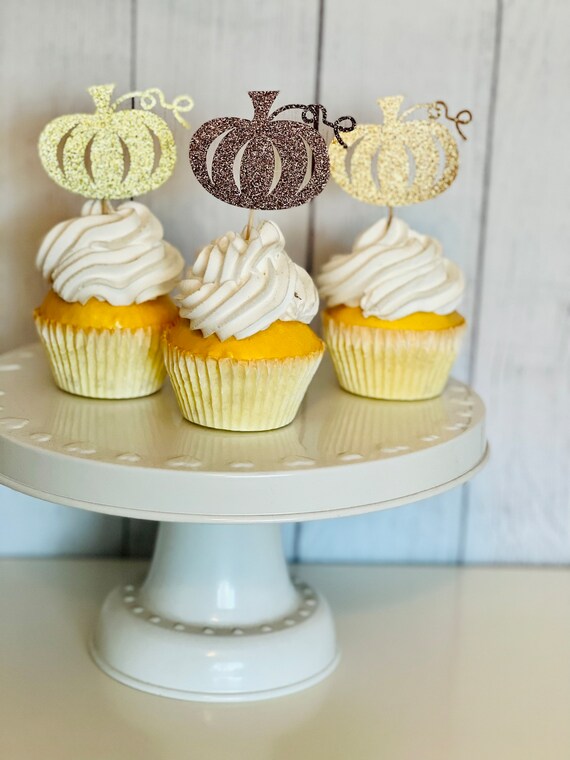 Pumpkin Cupcake Toppers Fall Cupcake Toppers Fall Pumpkin - Etsy
