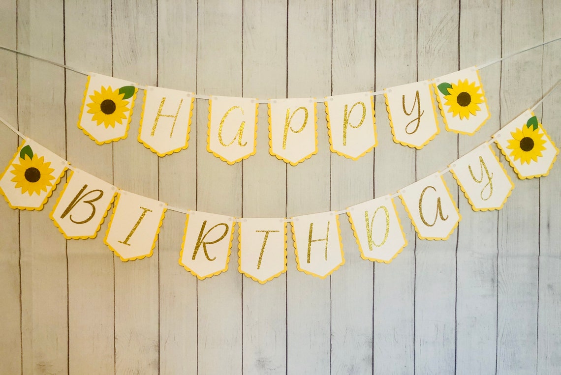Sunflower Birthday Banner Sunflower Party Decor Sunflower - Etsy