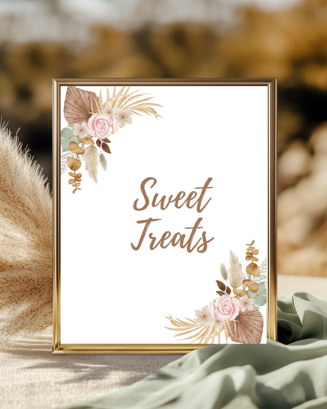 Boho Floral Sweet Treats Sign, Bridal Shower Printable (8x10) (instant ...