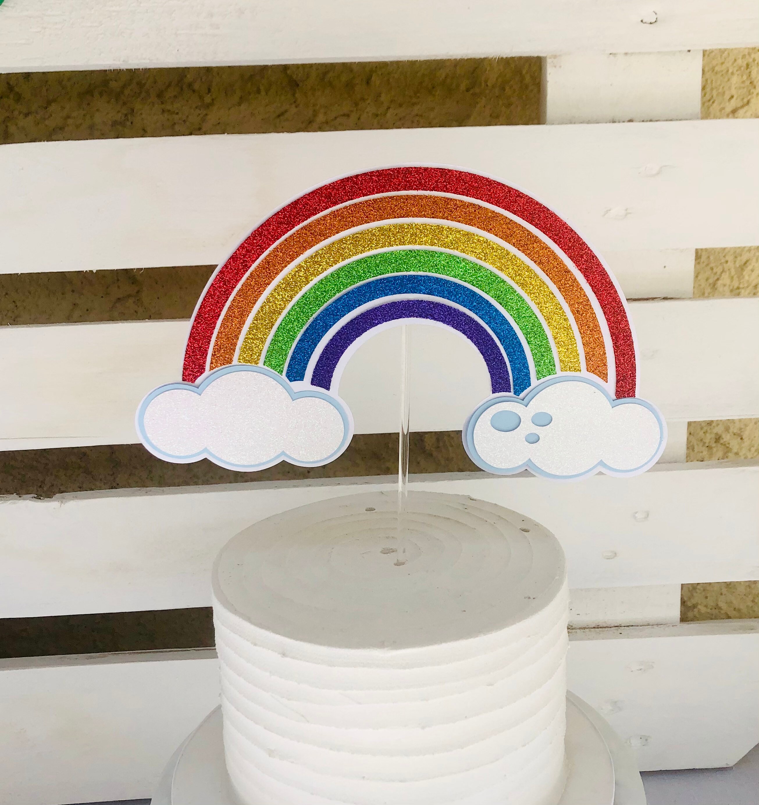 Rainbow Cake Topper Glitter Rainbow Came Topper Rainbow | Etsy