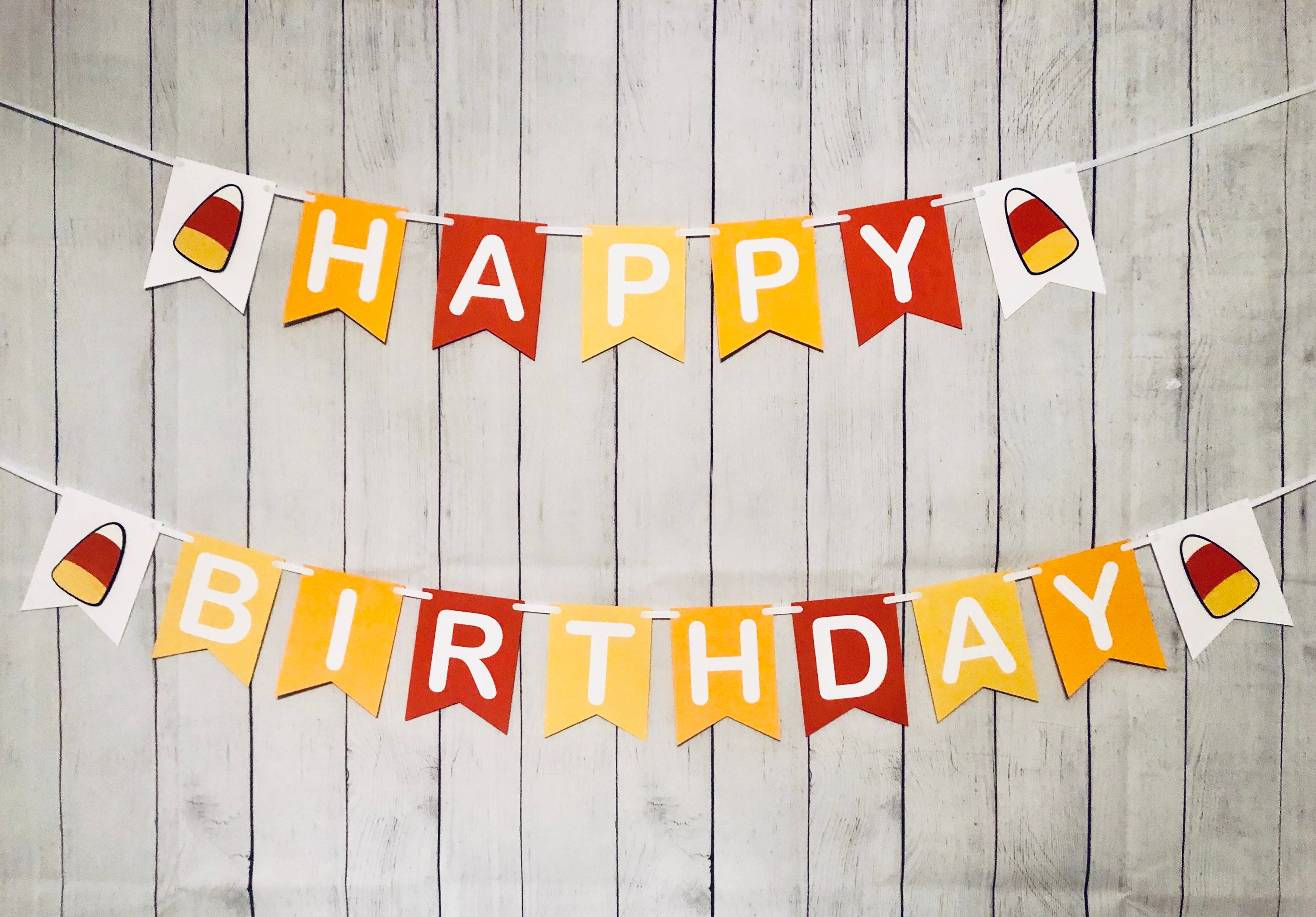 Candy Corn Birthday Banner Candy Corn Banner October | Etsy