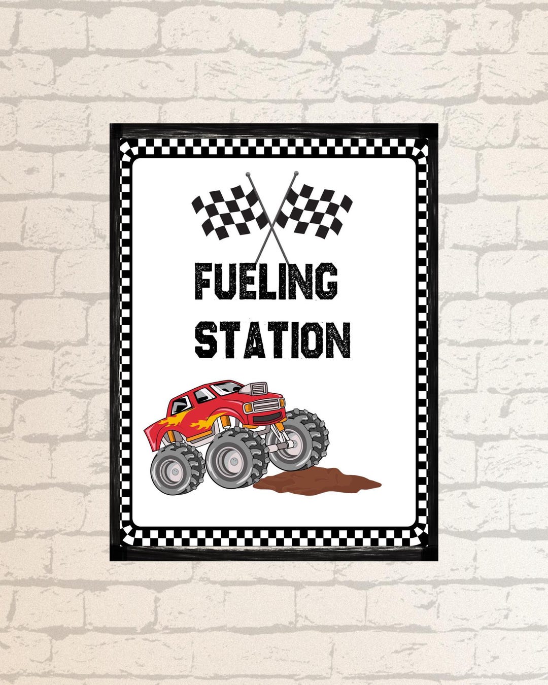 Monster Truck Party Sign, Printable Monster Truck Party Sign, Fueling ...