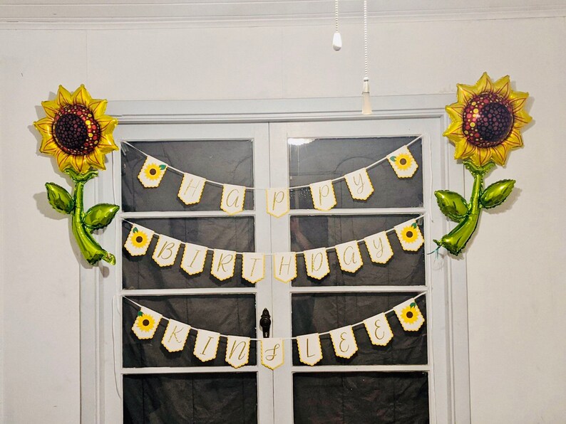 Sunflower Birthday Banner Sunflower Party Decor Sunflower | Etsy