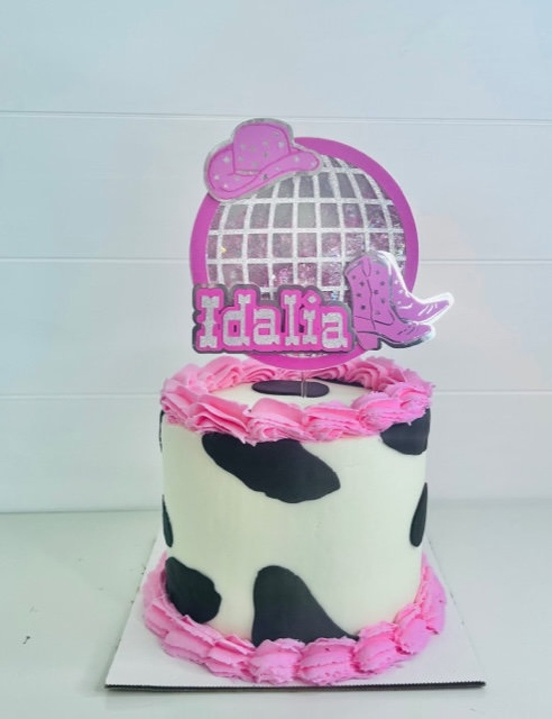 Cowgirl Cake Topper, Disco Cowgirl Cake Topper, Disco Cake Topper ...