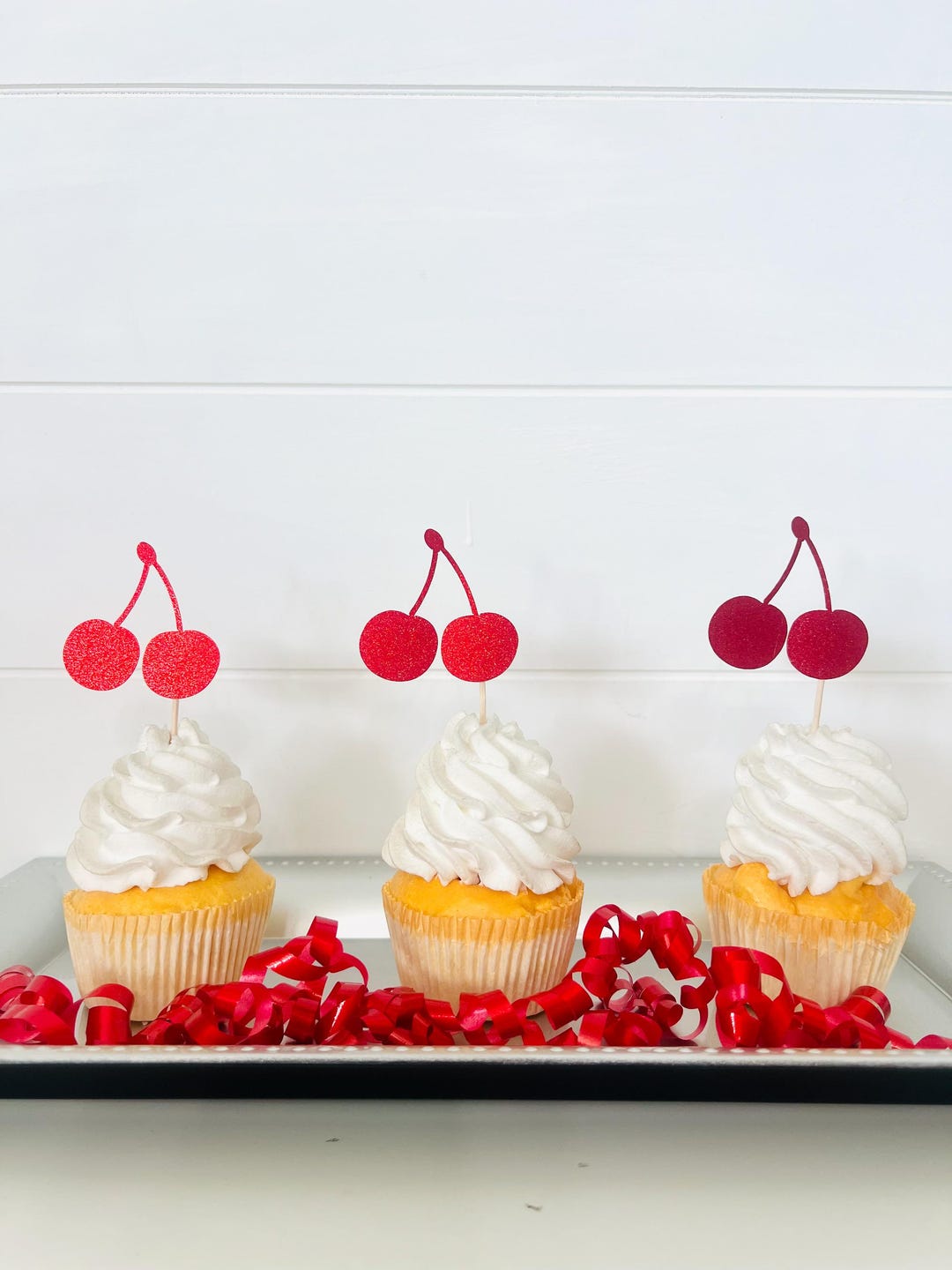 Cherry Cupcake Toppers, Fruit Party Decor, Sweet Cherry Picks, Summer ...