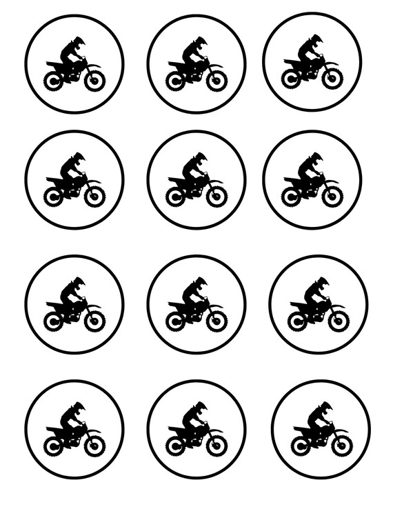Dirt Bike Printable Cupcake Toppers Dirt Bike Cupcake - Etsy