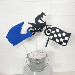 Dirt Bike Centerpieces, Dirt Bike Party Decor, Motorcycle Centerpieces ...