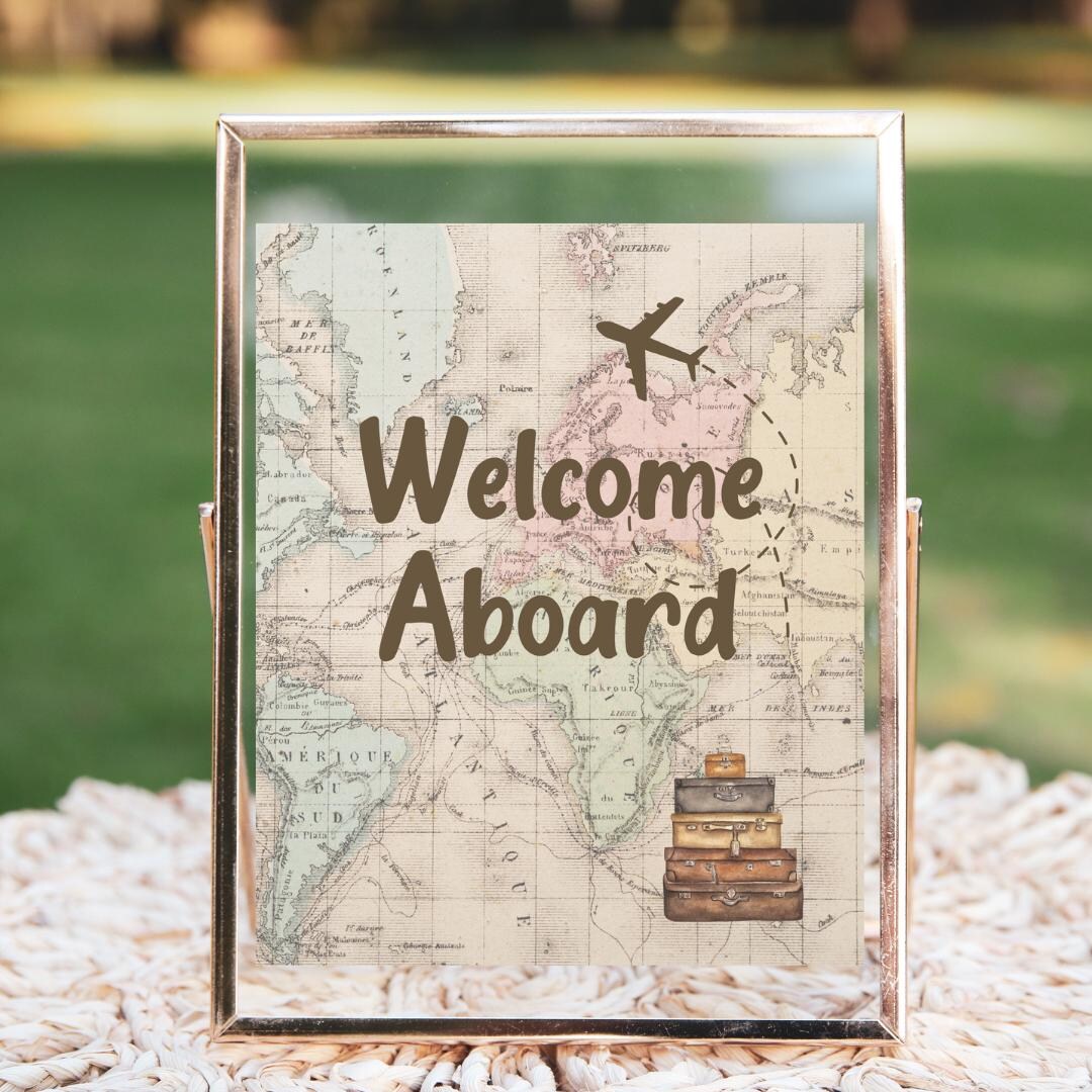 Traveling From Miss to Mrs Printable, Welcome Aboard Printable, Bridal ...