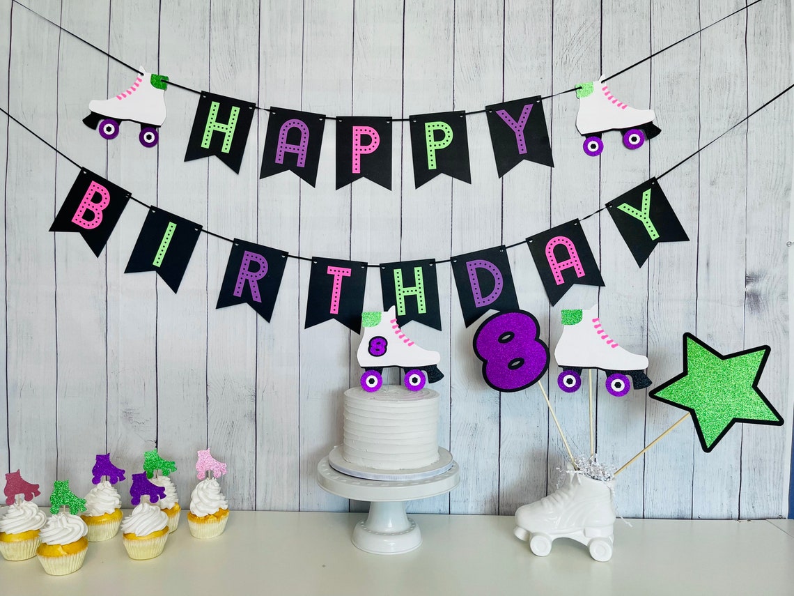 Sparkly Roller Skate Birthday Centerpieces, Party Decor - Etsy
