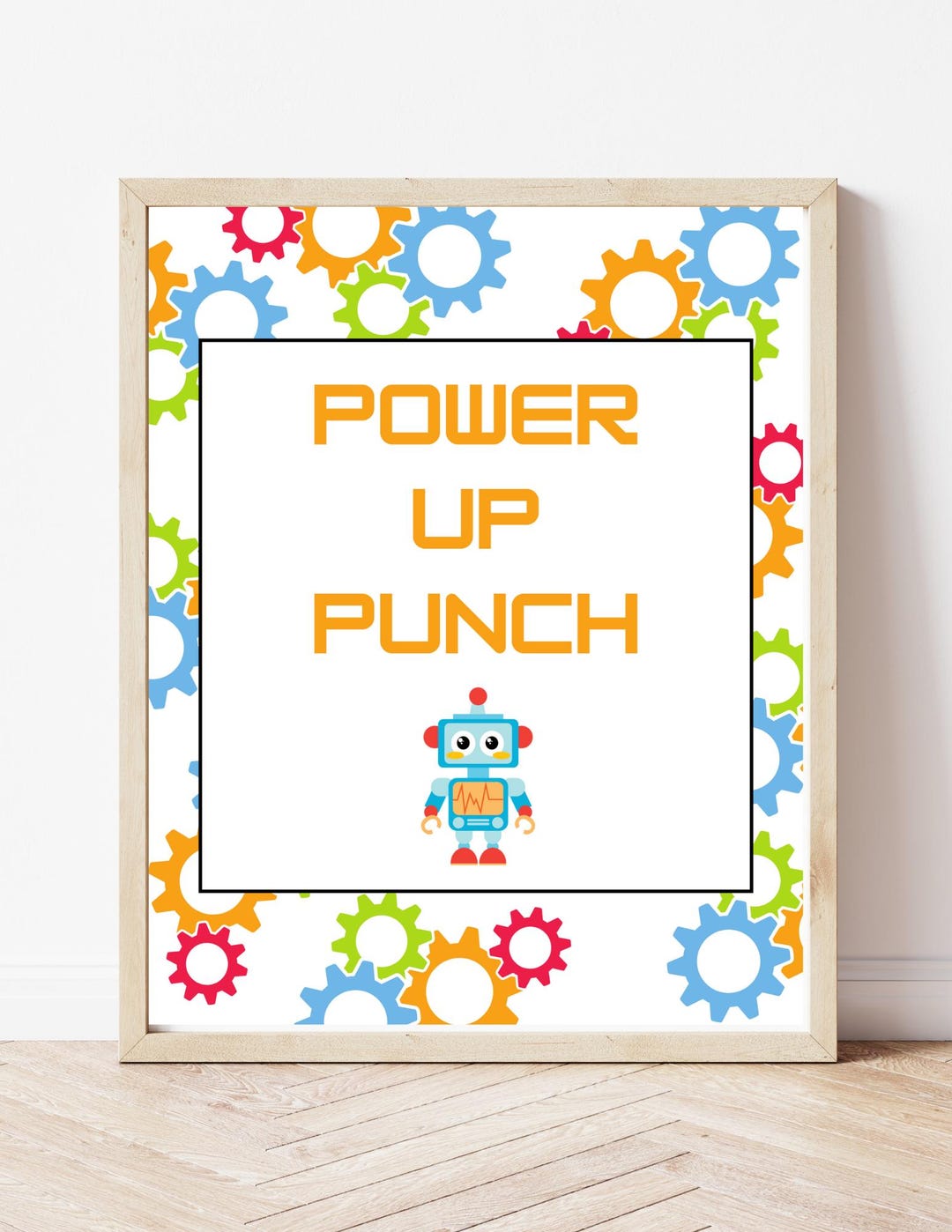 Robot Power up Punch Party Sign, Robot Themed Party, Robot Drink ...