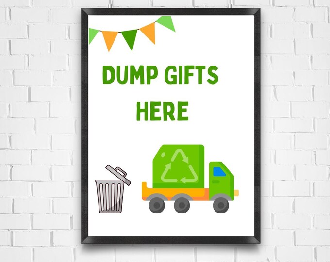 Garbage Truck Sign - Printable Trash Bash Custom Welcome Decor ...