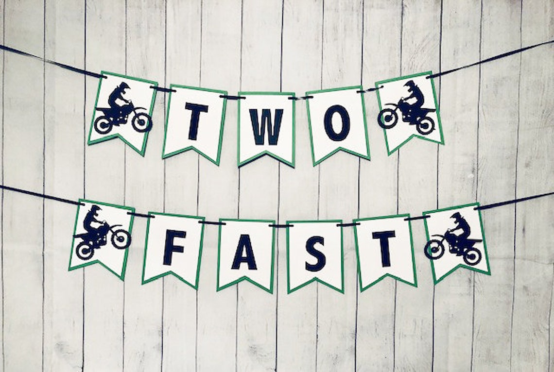 Two Fast Dirt Bike 2nd Birthday Party Banner - Etsy Canada