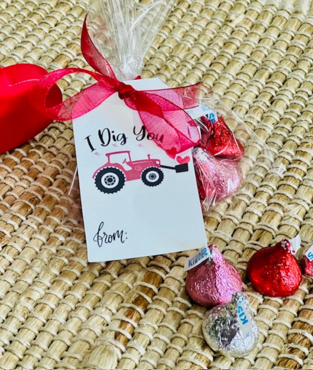 Valentines Tractor Tag Printable, Valentines Day Party Tags, Valentines ...